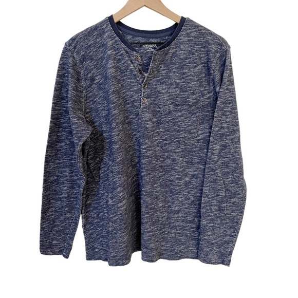Merona | Shirts | Merona Long Sleeve Knit Henley Blue | Poshmark